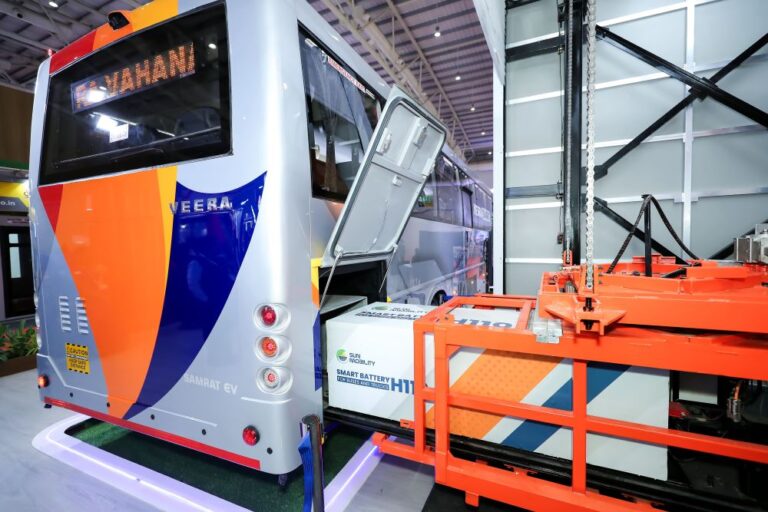 SUN Mobility with Veera Vahana showcases modular battery swapping ...